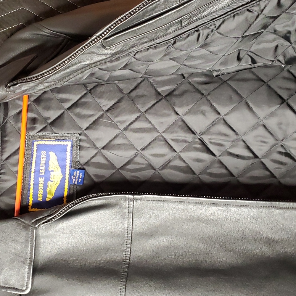 Rare Airborne Leathers Genuine Leather Casual Jacket … - Gem